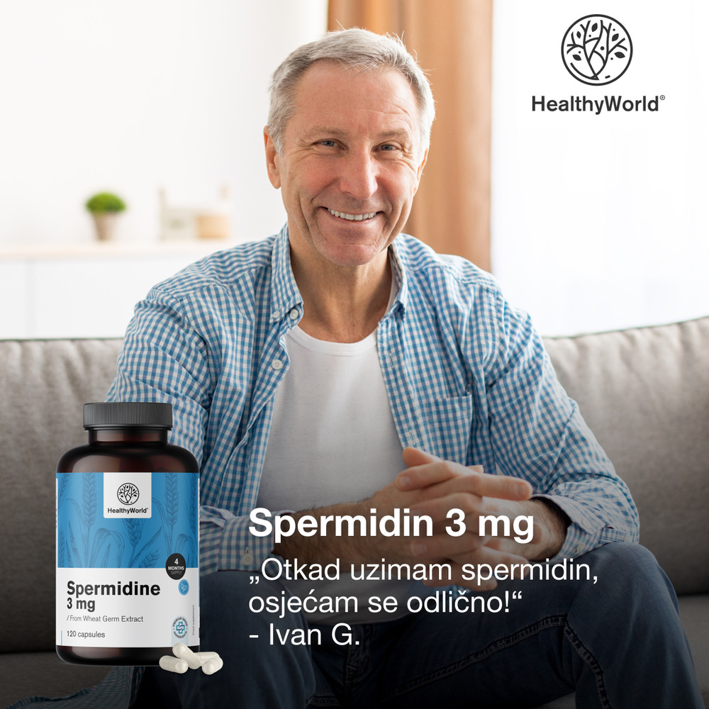 Spermidin 3 mg – iz ekstrakta pšeničnih klica, 120 kapsula ...