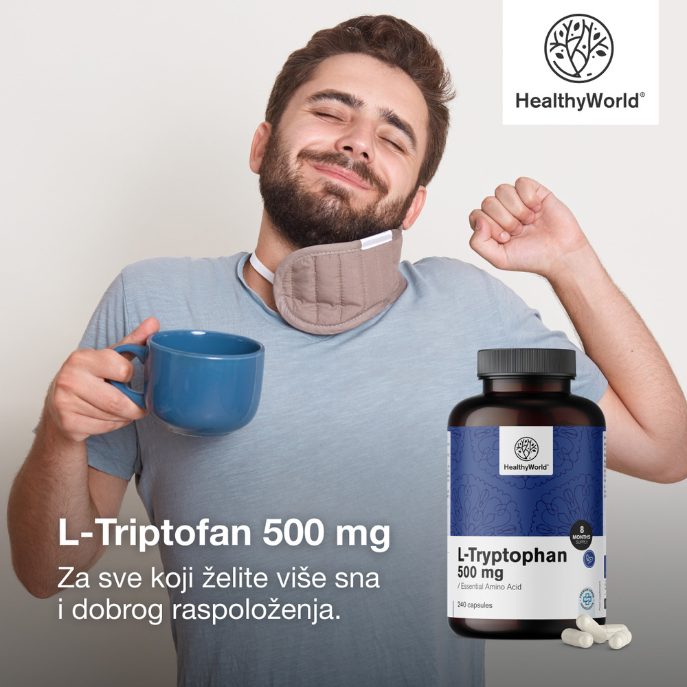 L-Triptofan 500 mg, 240 kapsula - HealthyWorld.hr